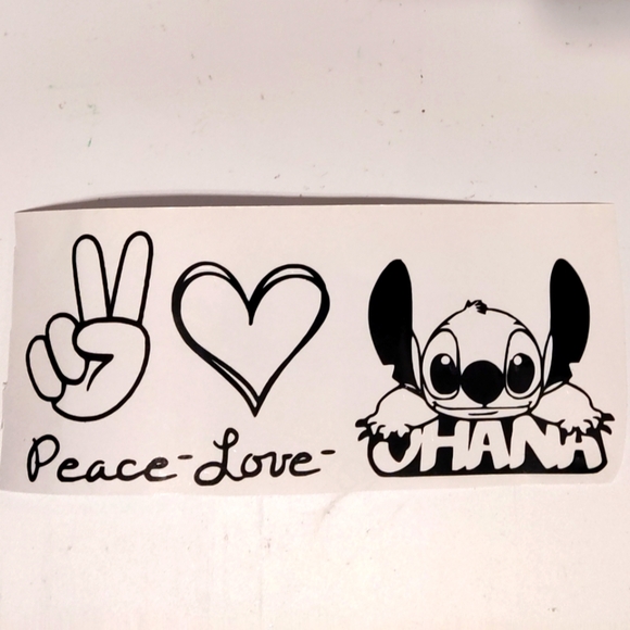 Other | Peace Love Ohana Disneys Stitch From Lilo Stitch Decal | Poshmark